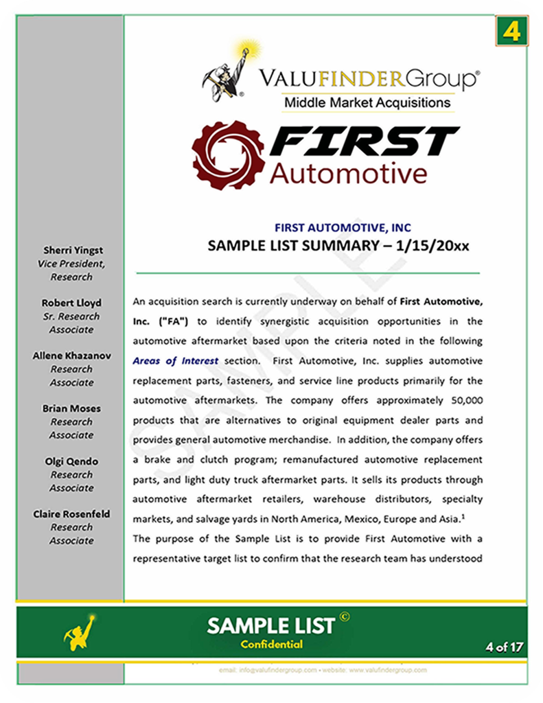 Buyer Services - Valufinder